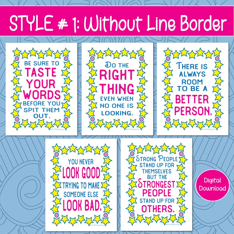 Classroom Posters, Printable Posters, Character Counts, Bulletin Board ...