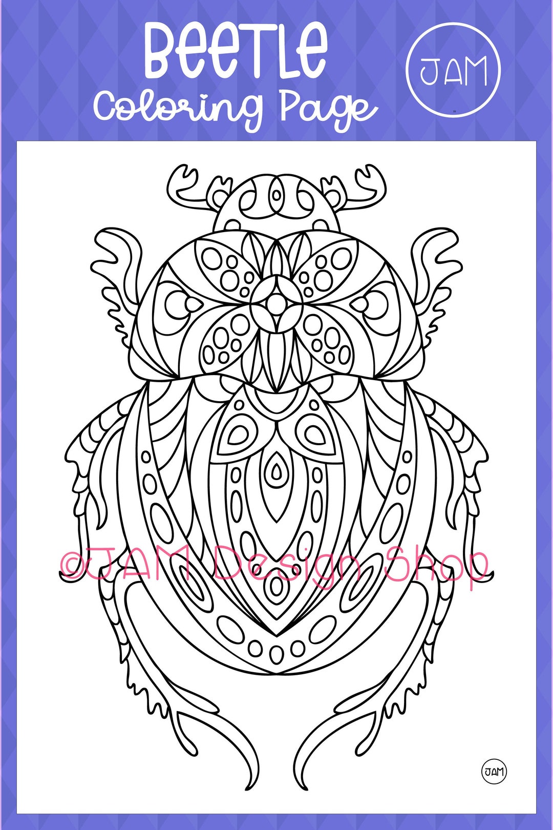 Insect Coloring Page, Coloring Book Page, Coloring PDF, Insect Pattern ...