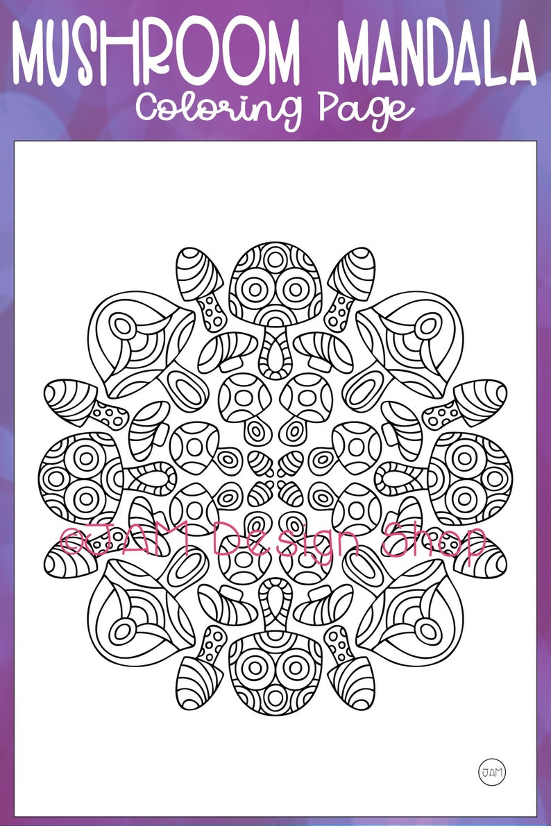 Digital Download Mushroom Mandala Coloring Page Psychedelic | Etsy