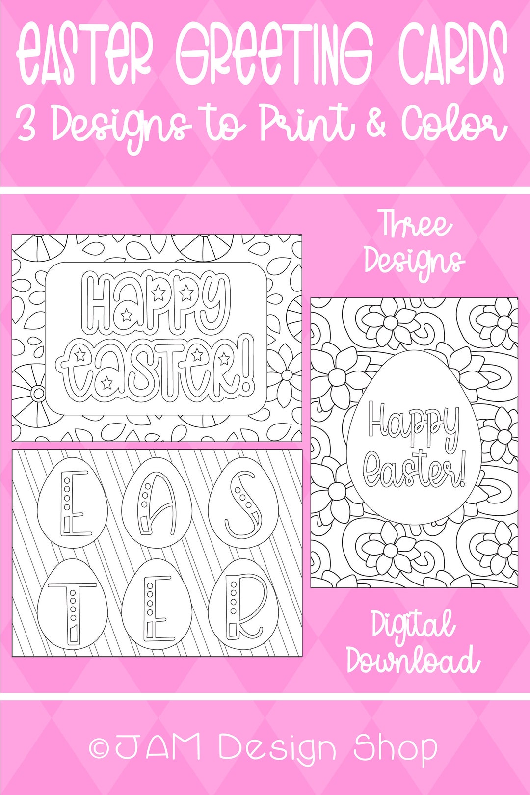 Easter Cards, Easter Activities for Kids, Coloring Cards, Greeting Card ...