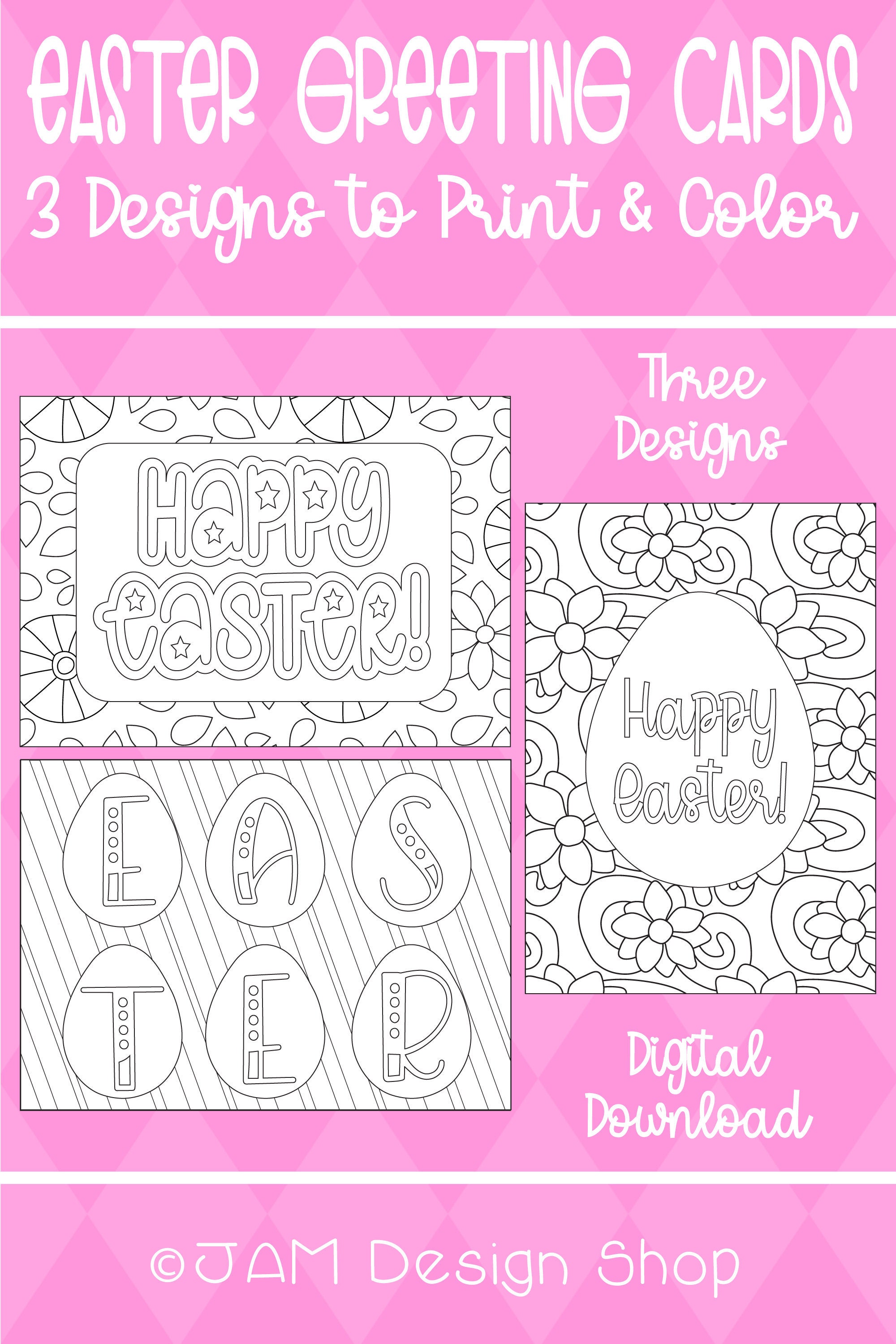 Easter Cards, Easter Activities for Kids, Coloring Cards, Greeting Card ...