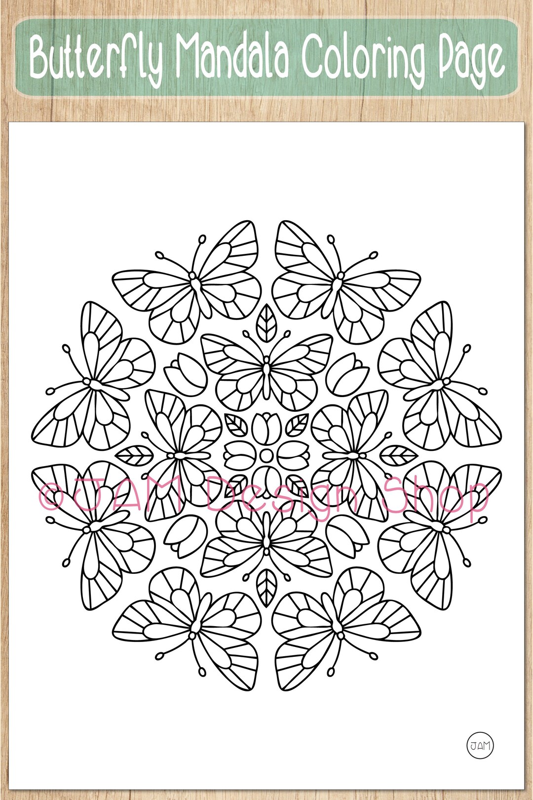 Butterfly Mandala Coloring Page, Coloring PDF, Adult Coloring Book ...
