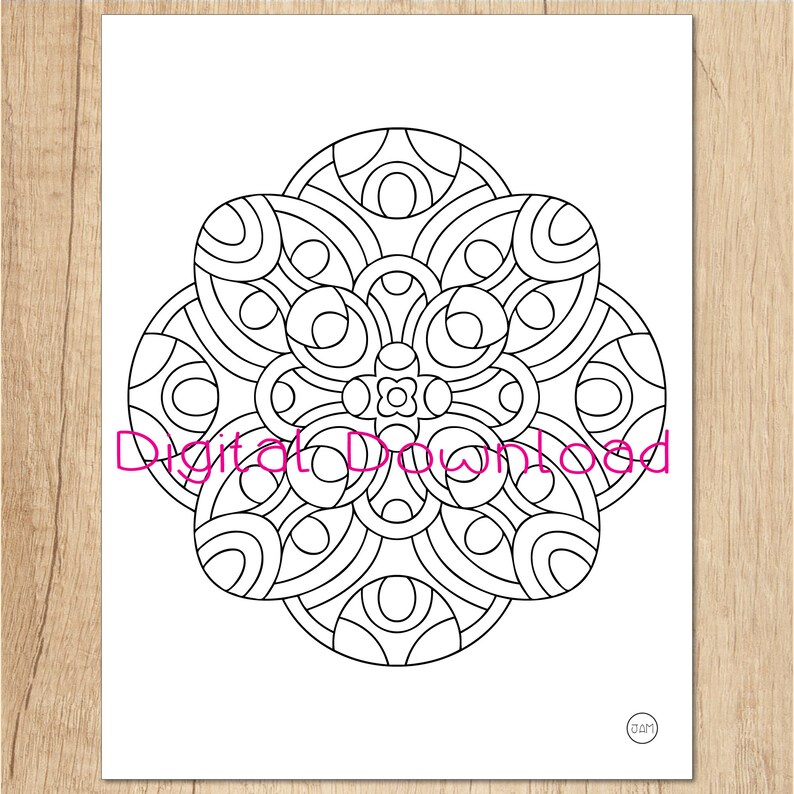 Mandala Coloring Abstract Mandala Coloring For Adults Etsy