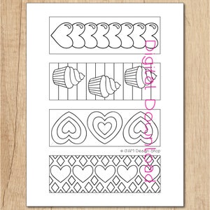 Valentine's Day Bookmarks, Color Your Own, Coloring for Kids, Printable ...