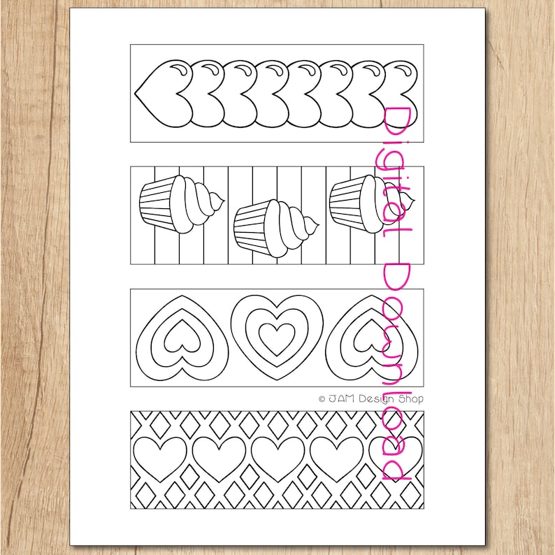 Valentine's Day Bookmarks, Color Your Own, Coloring for Kids, Printable ...
