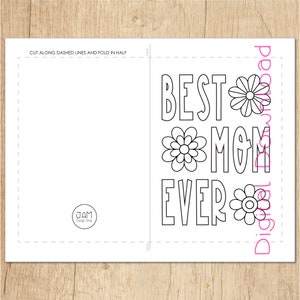 Color Your Own Mother's Day Cards, Printable Cards, Greeting Card Set ...