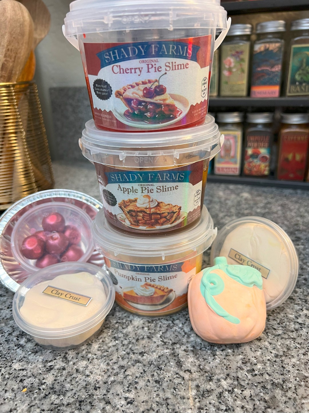 Cherry, Apple and Pumpkin Pie TRIO Slime Kit Party-ready Fun - Etsy