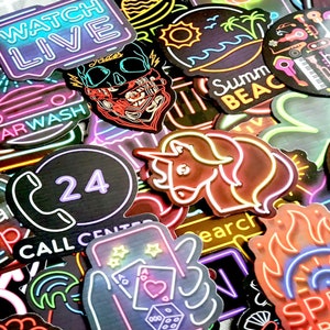 50 Vinyl Neon Light Sticker Bomb Pack Laptop Stickers Bike | Etsy