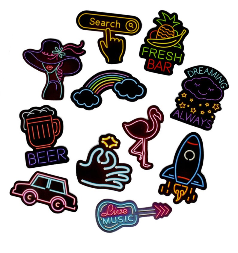50 Vinyl Neon Light Sticker Bomb Pack Laptop Stickers Bike | Etsy