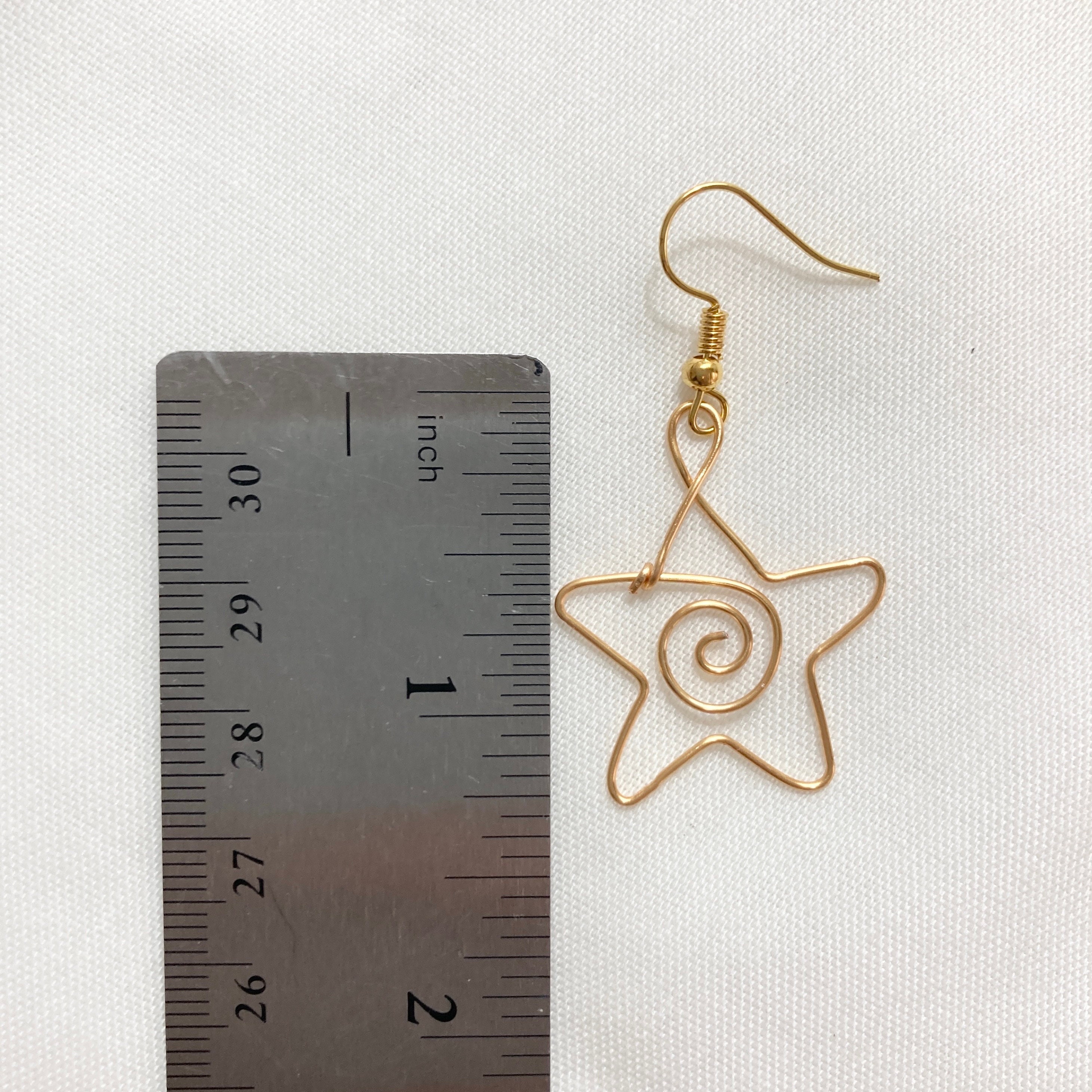 Wire Spiral Star Earrings - Etsy