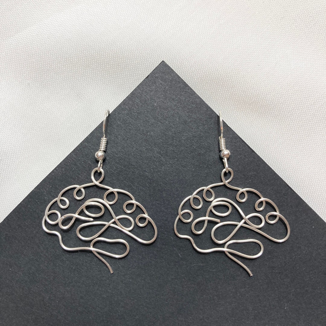 Wire Brain Earrings - Etsy