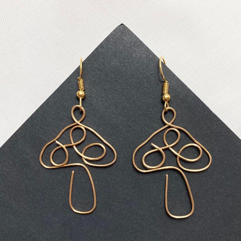 Wire Mushroom Earrings - Etsy