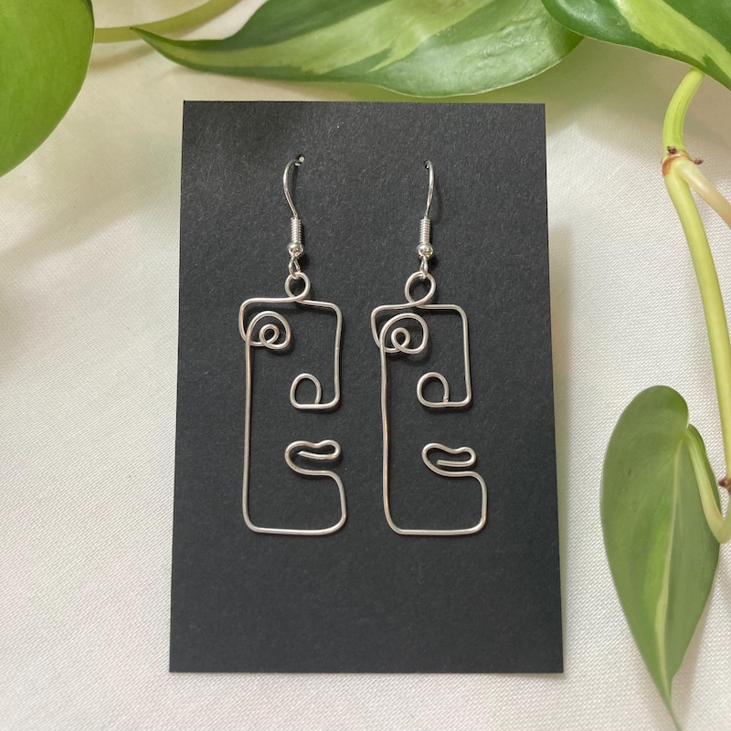 Wire Face Earrings - Etsy