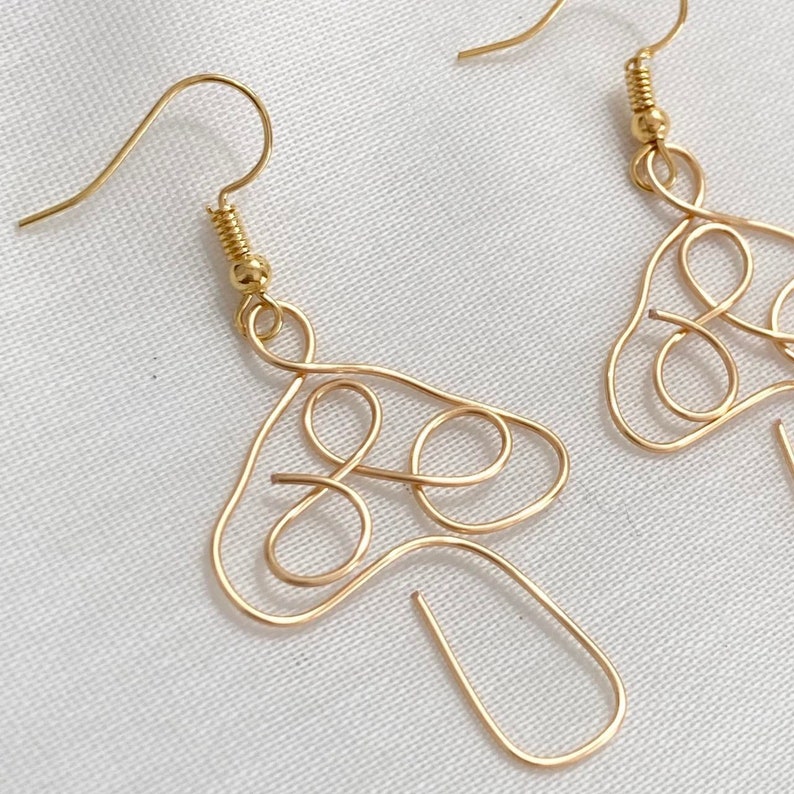 Wire Mushroom Earrings - Etsy