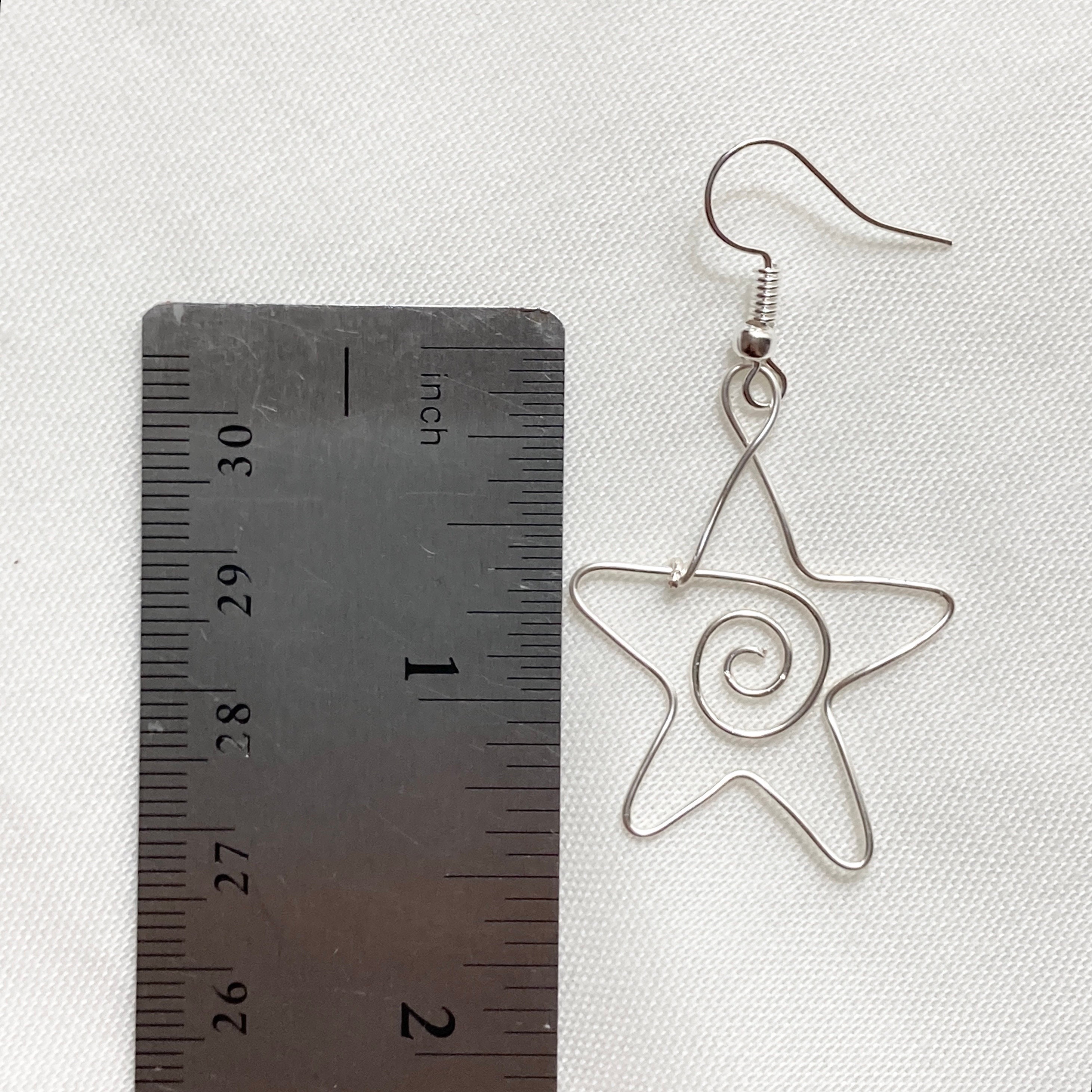Wire Spiral Star Earrings - Etsy