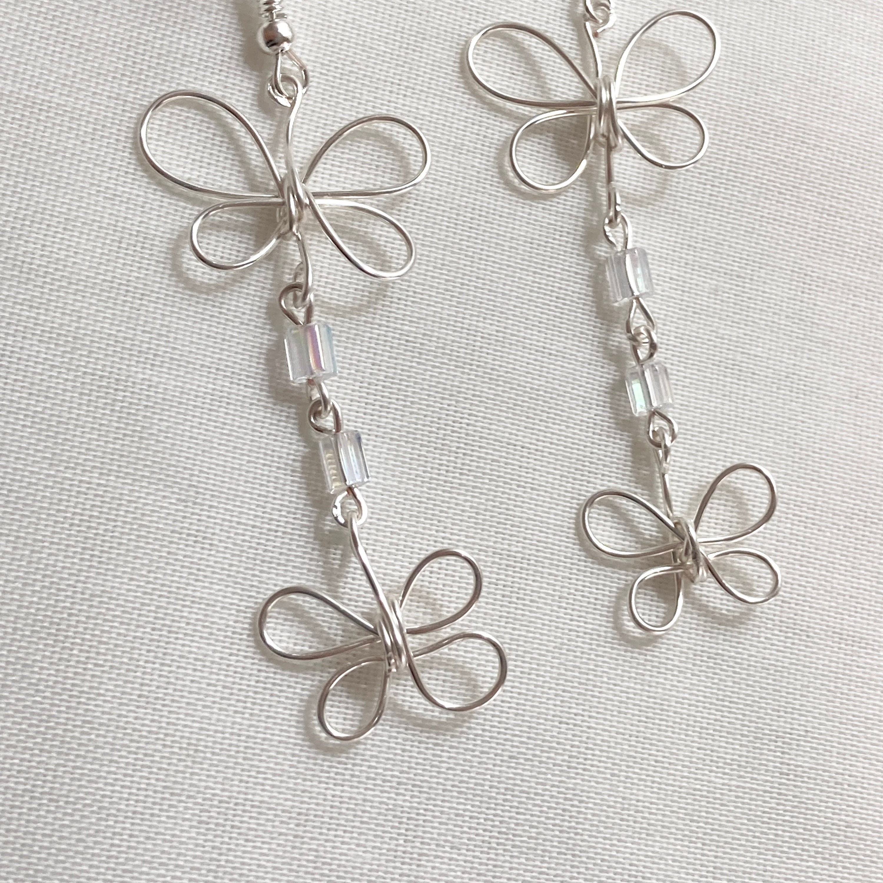 Wire Dangling Butterfly Earrings - Etsy