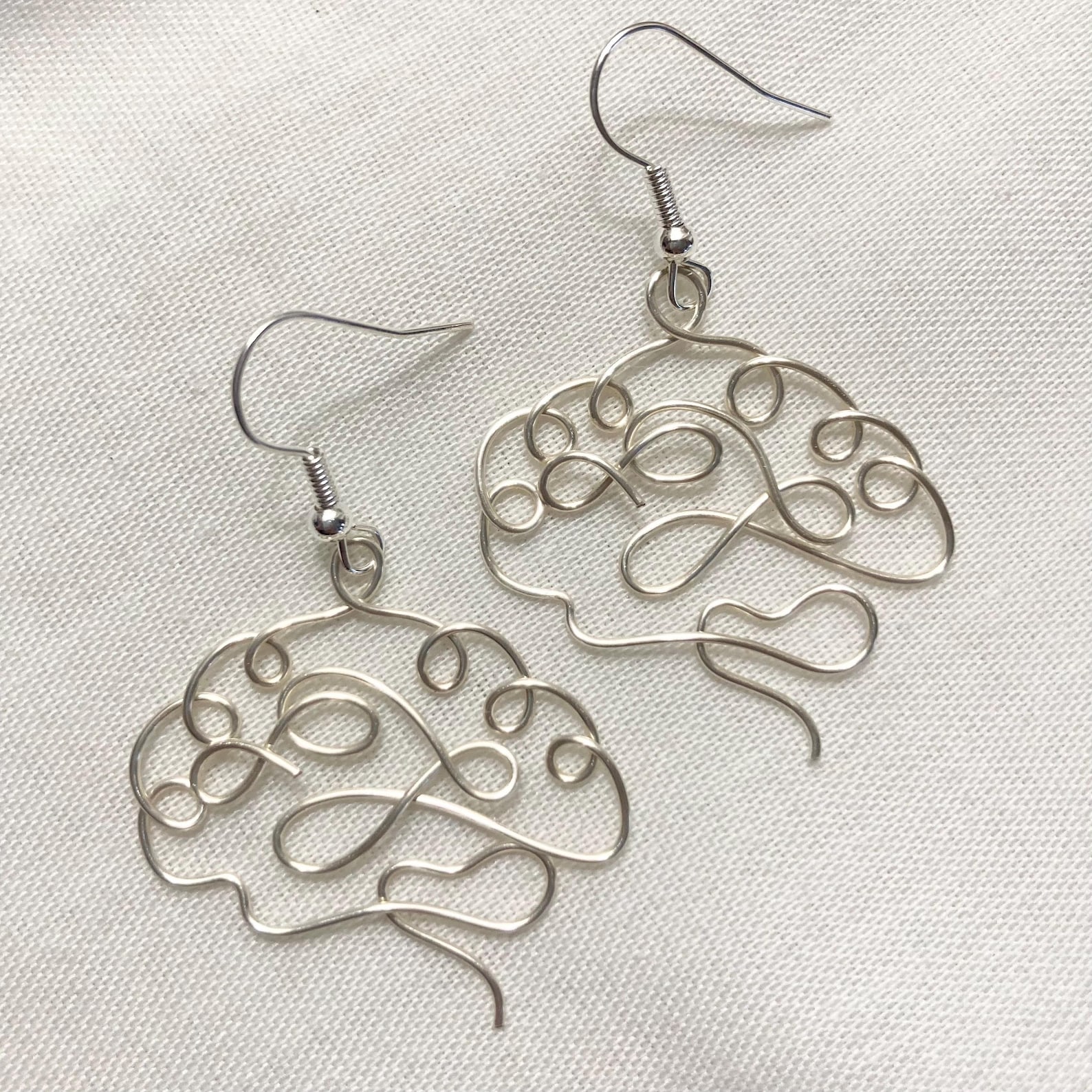 Wire Brain Earrings - Etsy