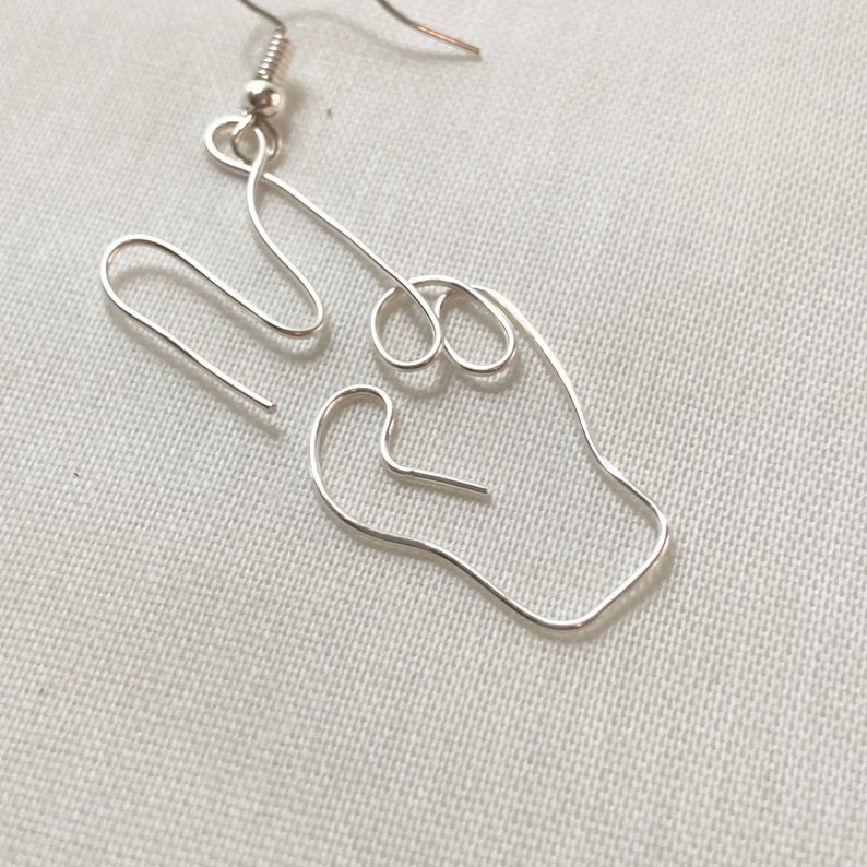 Wire Finger Peace Sign Earrings - Etsy