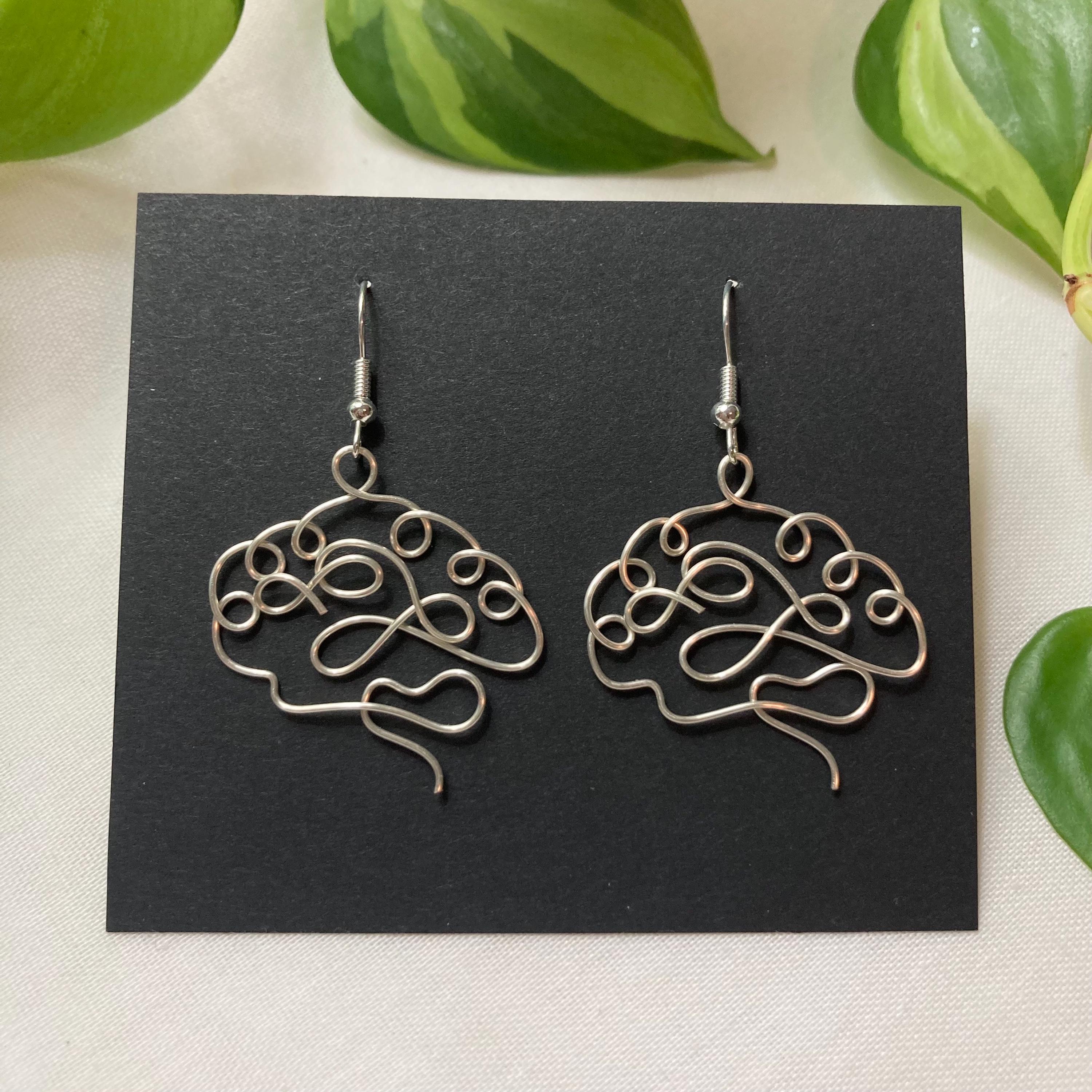 Wire Brain Earrings - Etsy