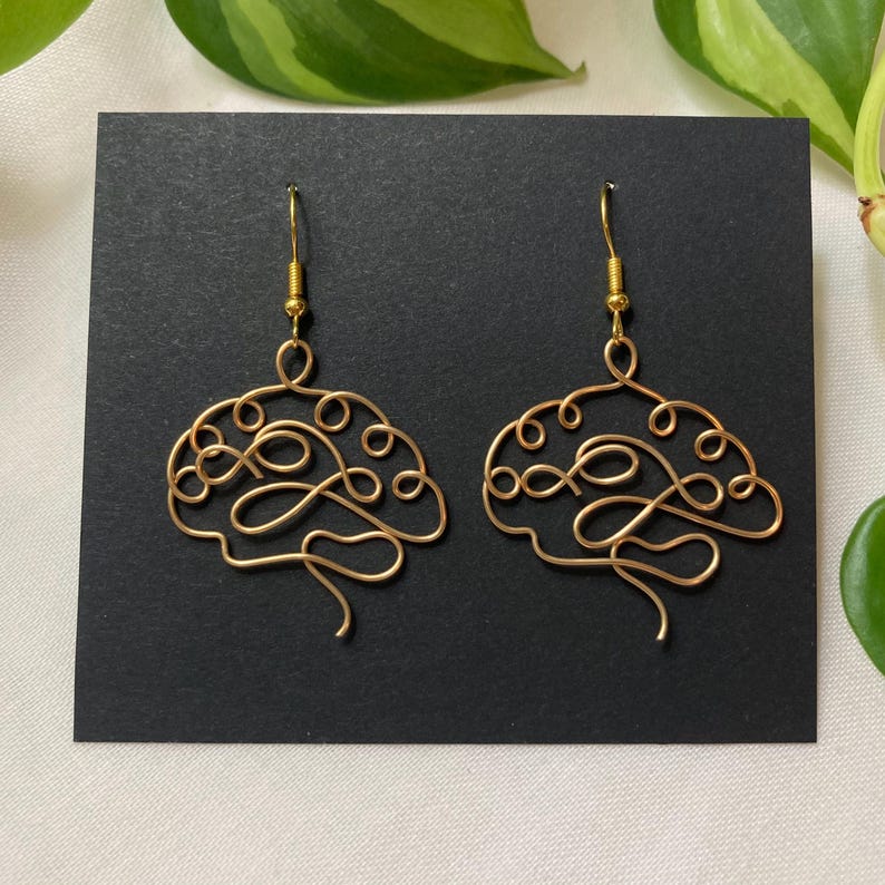 Wire Brain Earrings - Etsy