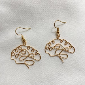 Wire Brain Earrings - Etsy