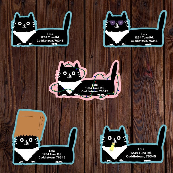 Cat Address Labels - Etsy