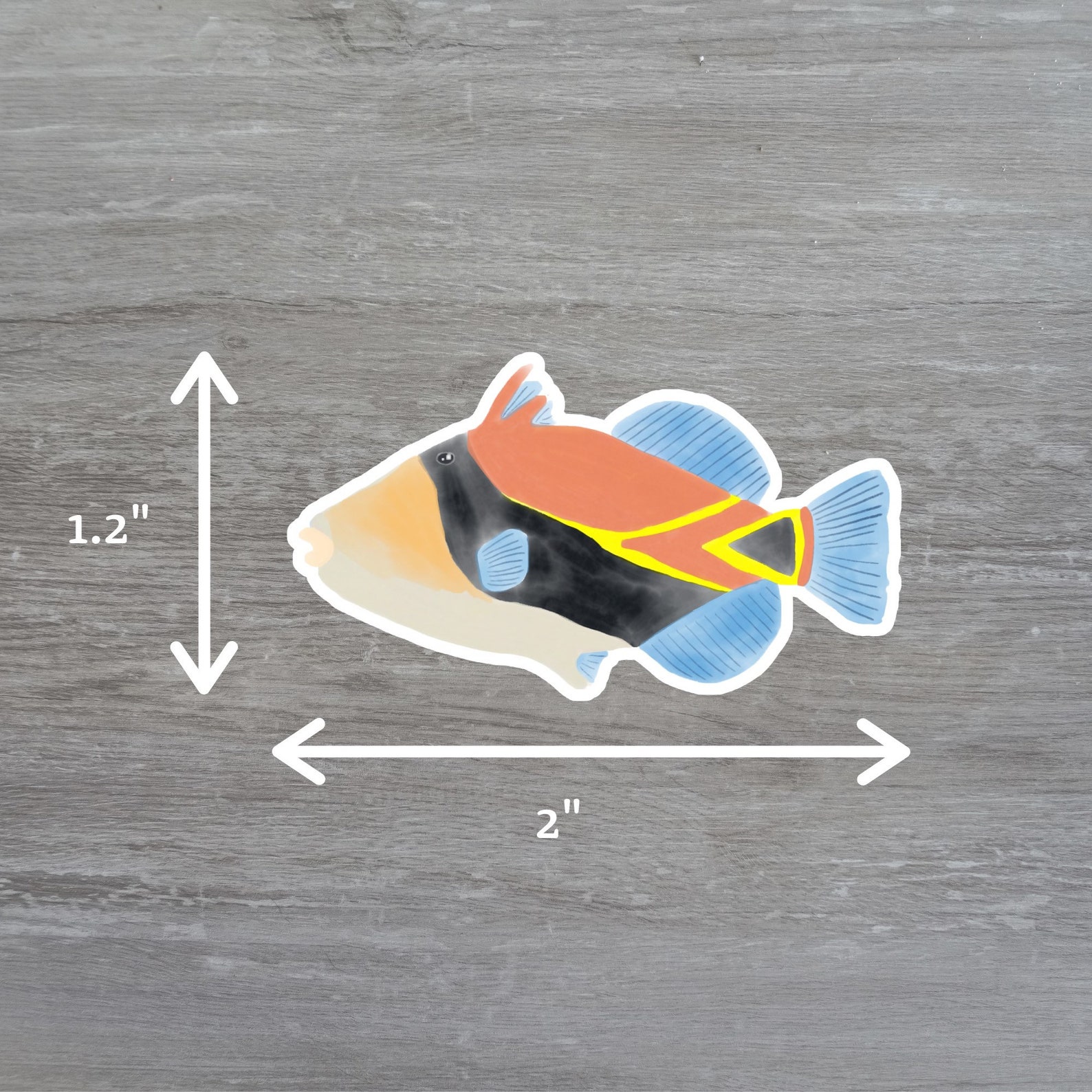 Humu Fish (reef Triggerfish) Vinyl Sticker - Etsy