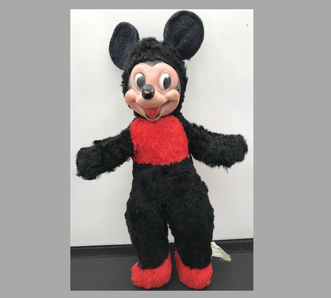 VINTAGE MICKEY MOUSE Fur Fabric Black Felt Ears Rubber - Etsy