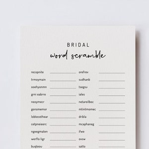 EDITABLE Word Scramble Game Template Minimalist - Etsy