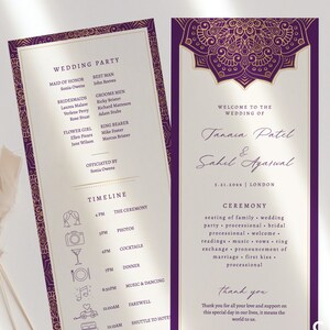 EDITABLE Gold Mandala Wedding Program Template 0026AA - Etsy