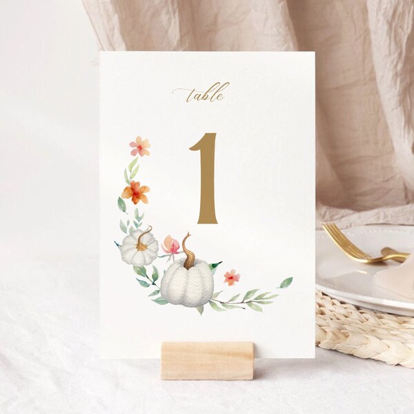 Pumpkin Table Number - Etsy