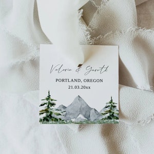 EDITABLE Mountain Favor Tag Template, 0018AA - Etsy