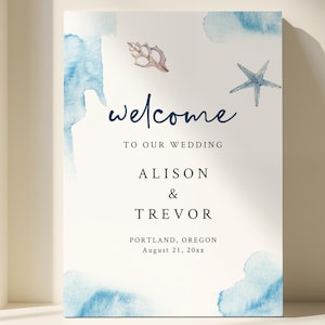 EDITABLE | Ocean Welcome Sign Template, 0012AA - Etsy