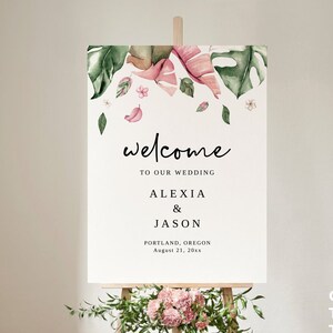 EDITABLE Tropical Welcome Sign Template 0003AA - Etsy