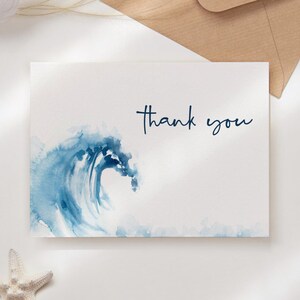 EDITABLE Ocean Thank You Card Template 0012AA - Etsy