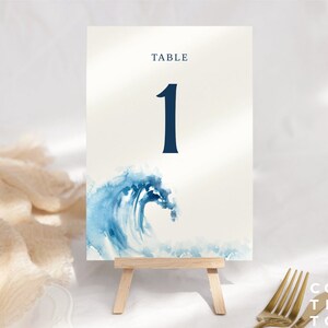 EDITABLE Ocean Table Number Template Nautical Wedding Table - Etsy