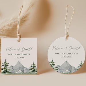 EDITABLE | Mountain Favor Tag Template, 0018AA - Etsy
