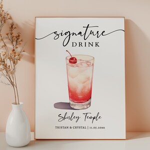 EDITABLE | Shirley Temple Bar Sign Template, 0042AA - Etsy