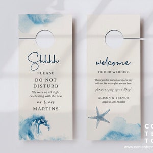 EDITABLE | Ocean Door Hanger Template, 0012AA - Etsy