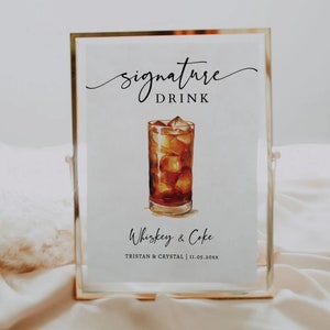 EDITABLE | Whiskey and Coke Bar Sign Template, 0042AA - Etsy