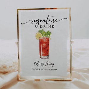 EDITABLE | Bloody Mary Bar Sign Template, 0042AA - Etsy