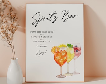 Make Your Own Aperol Spritz Sign, Editable Bar Sign Spritz Station ...