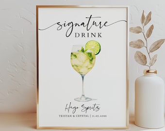 Hugo Spritz Bar Sign Make Your Own Cocktail Hugo Spritz Recipe Cocktail ...