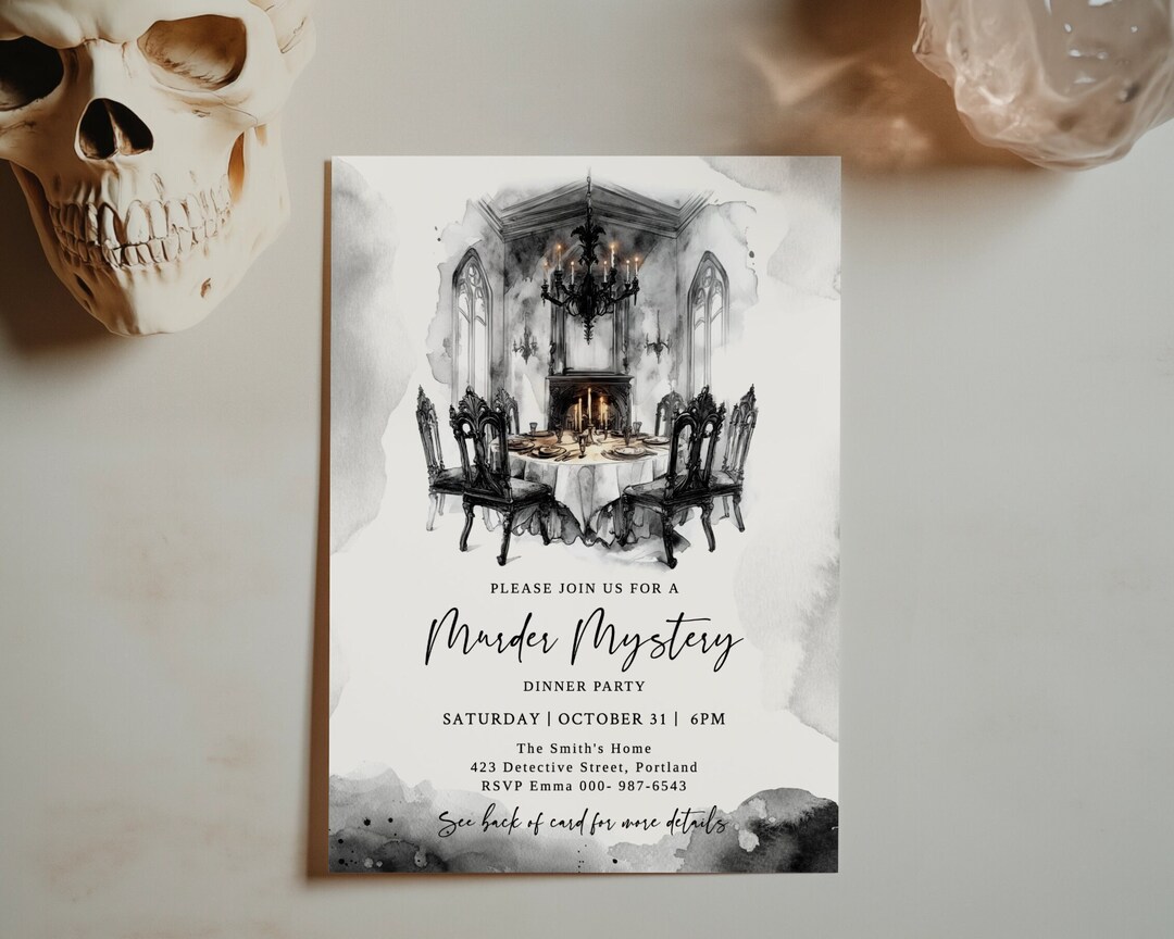 EDITABLE | Murder Mystery Dinner Party Invitation Template, 0044AA - Etsy