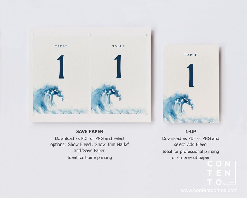 EDITABLE Ocean Table Number Template Nautical Wedding Table - Etsy