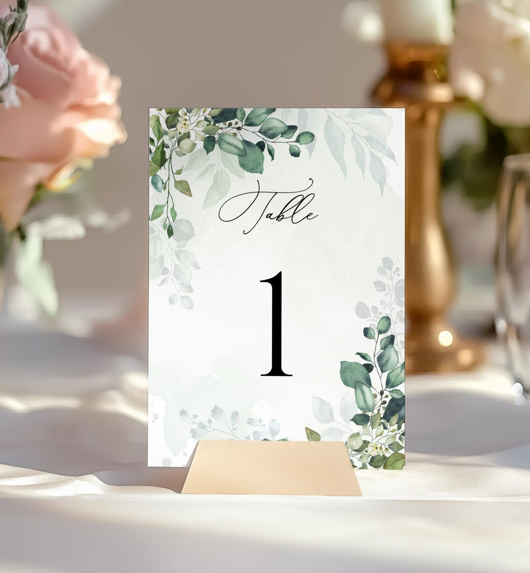 EDITABLE | Eucalyptus Table Number Template, 0006AA - Etsy