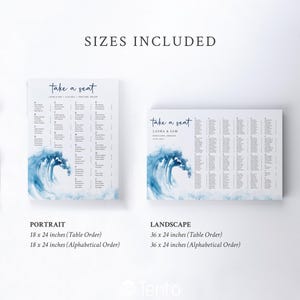 EDITABLE | Ocean Seating Chart Template, Alphabetical and Table Order ...