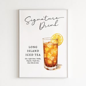 EDITABLE | Long Island Iced Tea Bar Sign Template, 0042AA - Etsy
