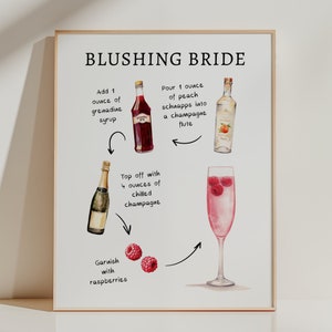 EDITABLE | Blushing Bride Bar Sign Template, 0042AA - Etsy