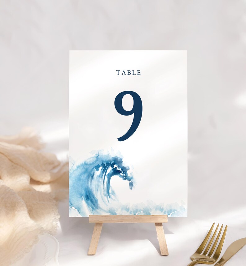 EDITABLE | Ocean Table Number Template, 0012AA - Etsy